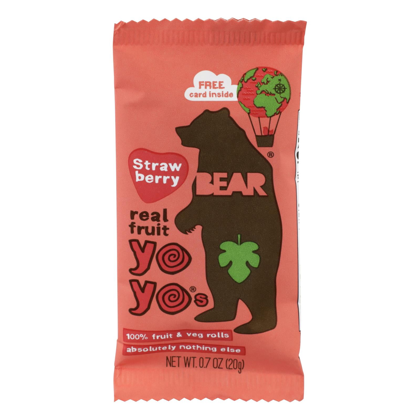 Bear Real Fruit Yoyos - Strawberry - Case of 6 - 3.5 oz. - Walmart.com