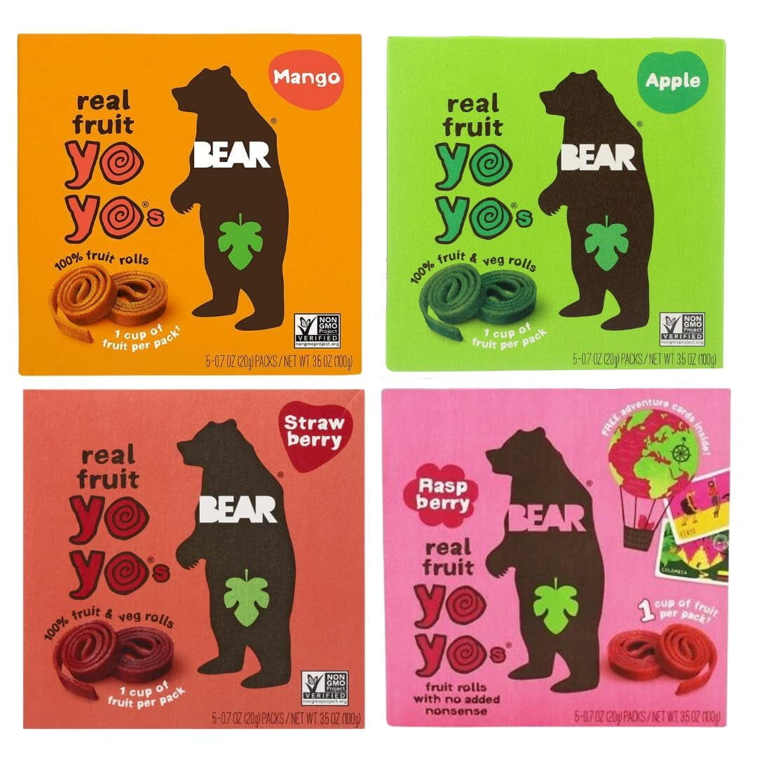 Bear - Real Fruit Yoyos Variety Pack (4 Pack) - Walmart.com