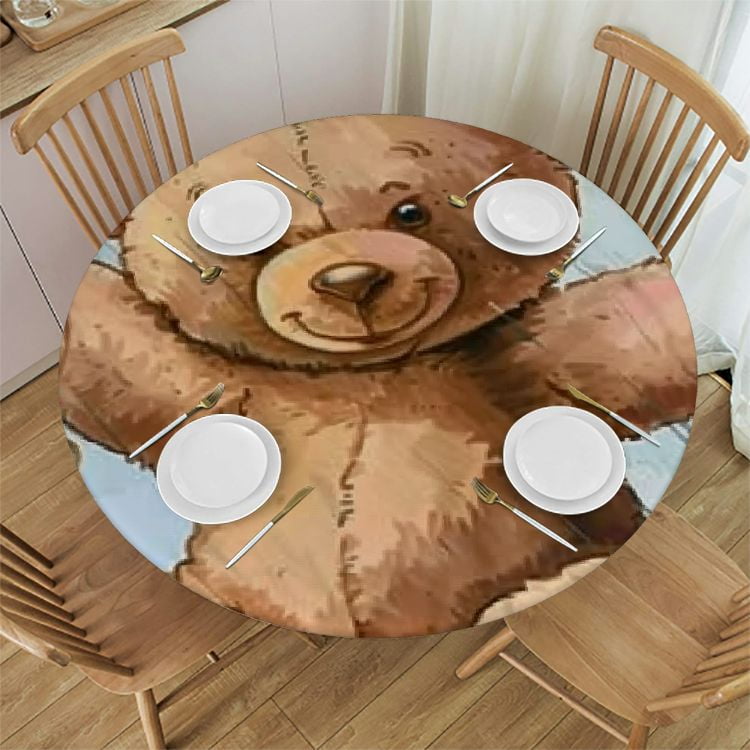 Bear Round Backdrop We Can Bearly Wait to Meet You Circle Backdrop Blue ...