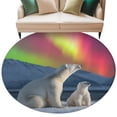 Bear Round Rug 8ft Washable Circle Rugs Non Slip Nature Pink Yellow ...
