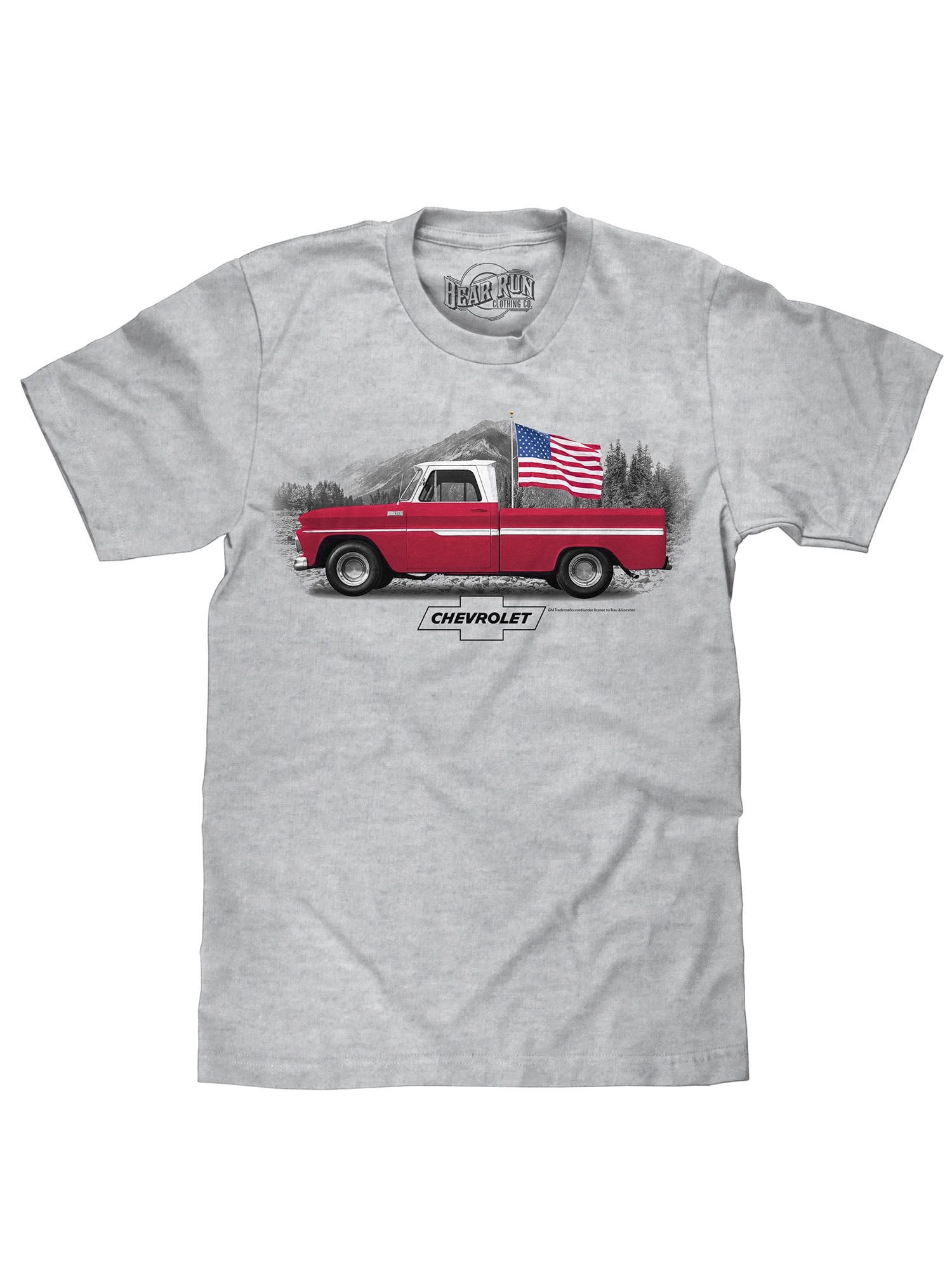 Bear Run Clothing Men's Chevrolet C10 Pickup Truck Shirt, USA Flag ...