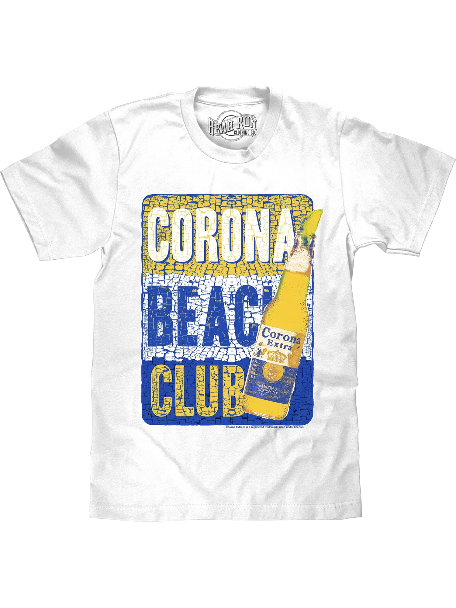 BEAR RUN Men's Distressed Corona Extra Beer Beach Club Shirt (M ...