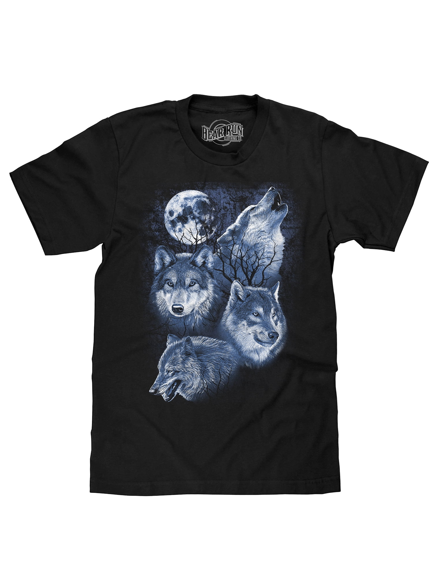 Bear Run Clothing Co. Men's Howl at The Moon Wolf Pack Shirt (XXL ...