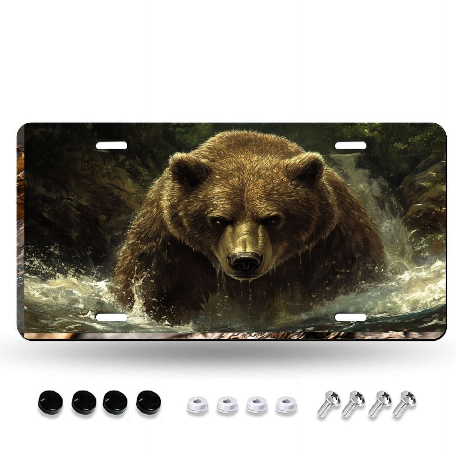 Bear'S Head Is Depicted on the Coin License Plate Frame, Decorative ...