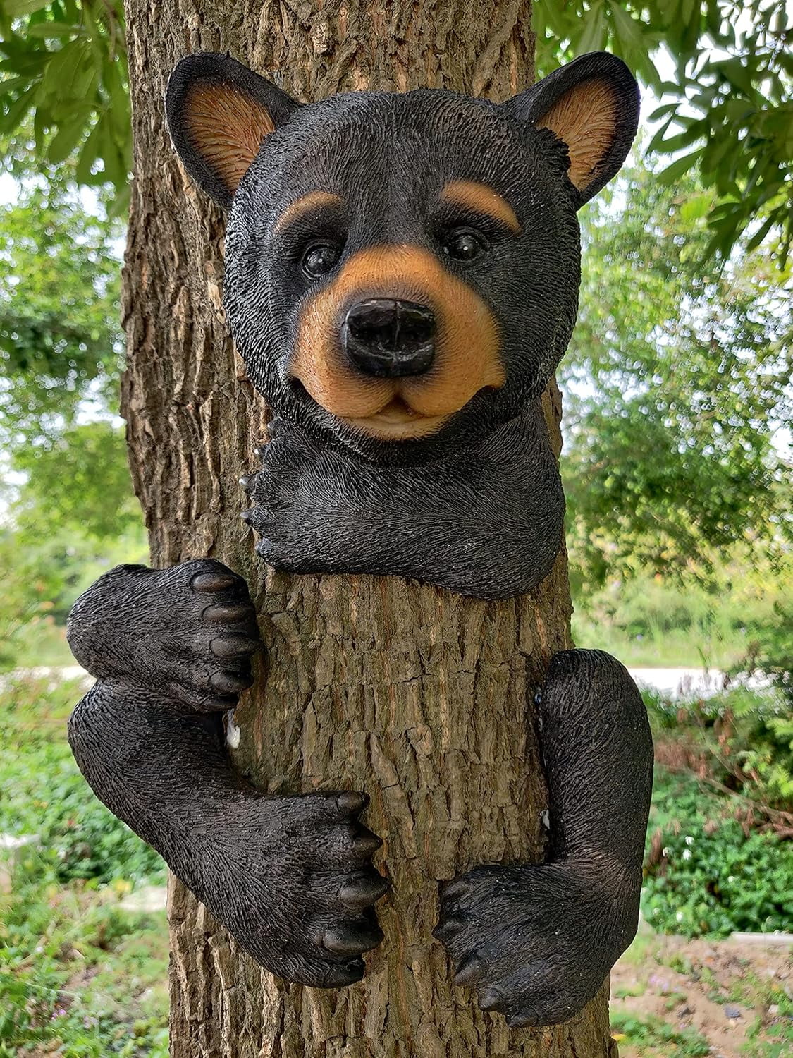 Bear Sculpture Garden Decor Tree Huggers - Bear Tree Peeker Garden ...