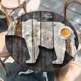 Bear Shadow Animal Pattern Portrait Round Fitted Tablecloth with ...