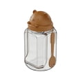 Bear Shape Salad Container with Lid and Scale Markings Plastic Storage ...
