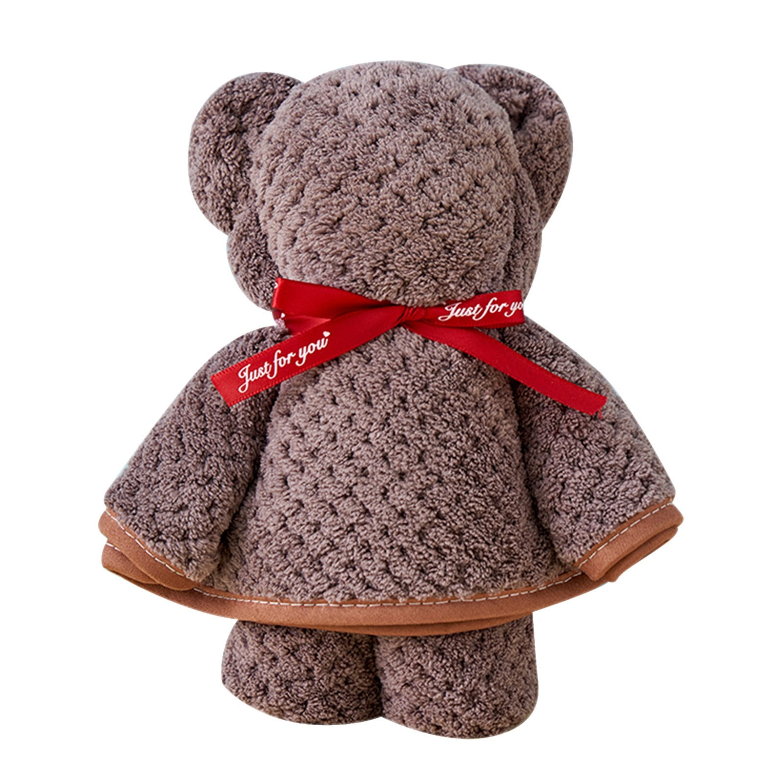 Bear Shape Towel, Adorable Coral Fleece Hand Towel, Pineapple Check ...