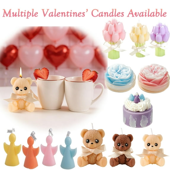 Bear Shape Valentine's Day Bear Shaped Scented Candle, Cute Love Themed ...
