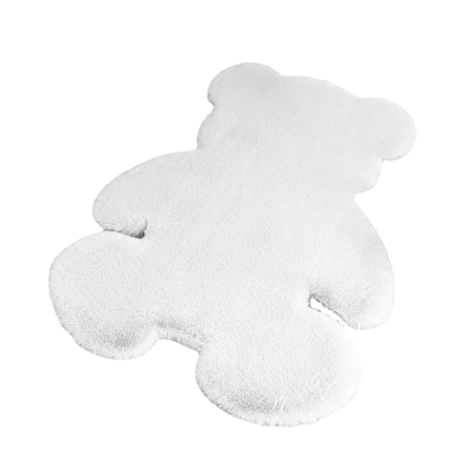 Bear Shaped Area Rug Cute Bedroom Rugs Soft Fluffy Faux Rabbit Fur Rug ...