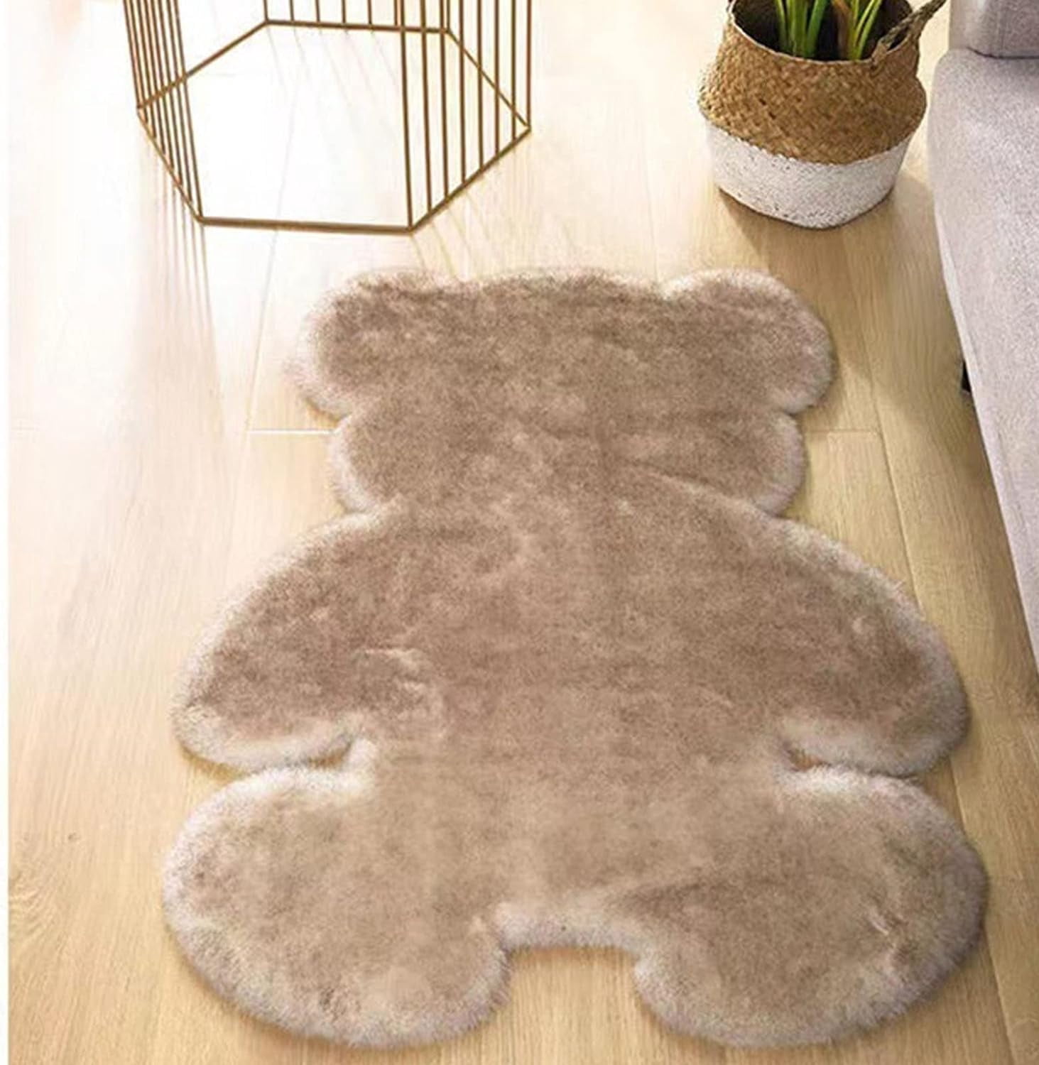 Bear Shaped Area Rug, Small Bear Rug, Soft Fluffy Faux Fur Rug ...