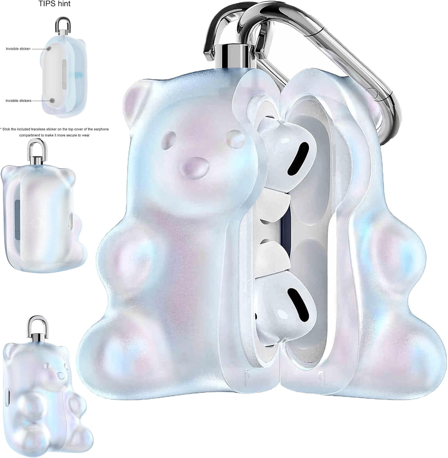 Bear Shaped Protective Case for Air Pods,Cartoon Bear Design Full ...