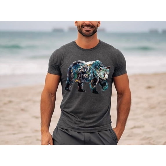 Bear Shirt, Bear T-Shirt, Men'S Bear Shirt, Men'S Graphic Tee, Bear ...