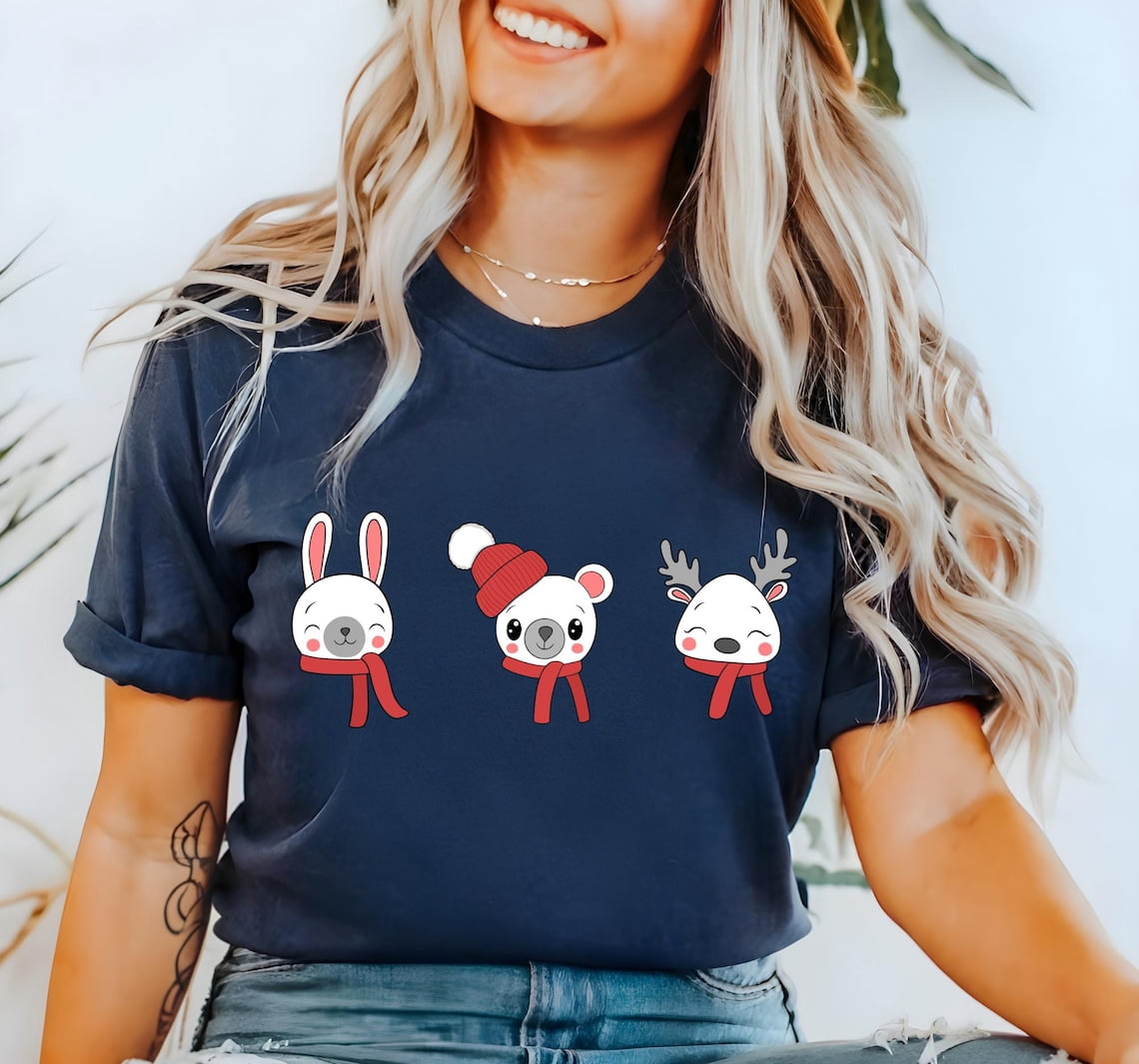 Bear Shirt, Cute Shirt, Cute Bear Shirt, Holiday Apparel, Women'S Shirt ...