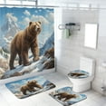 Bear Shower Curtain Set Winter Forest Snowy Nature Scenery Wildlife ...