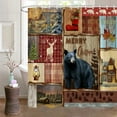 Bear Shower Curtains for Bathroom Wild Animals Rustic Cabin Forest Bear ...