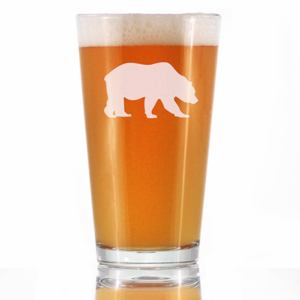 Bear Silhouette - Beer Pint Glass - Rustic Gifts & Decor - 16 Ounce ...