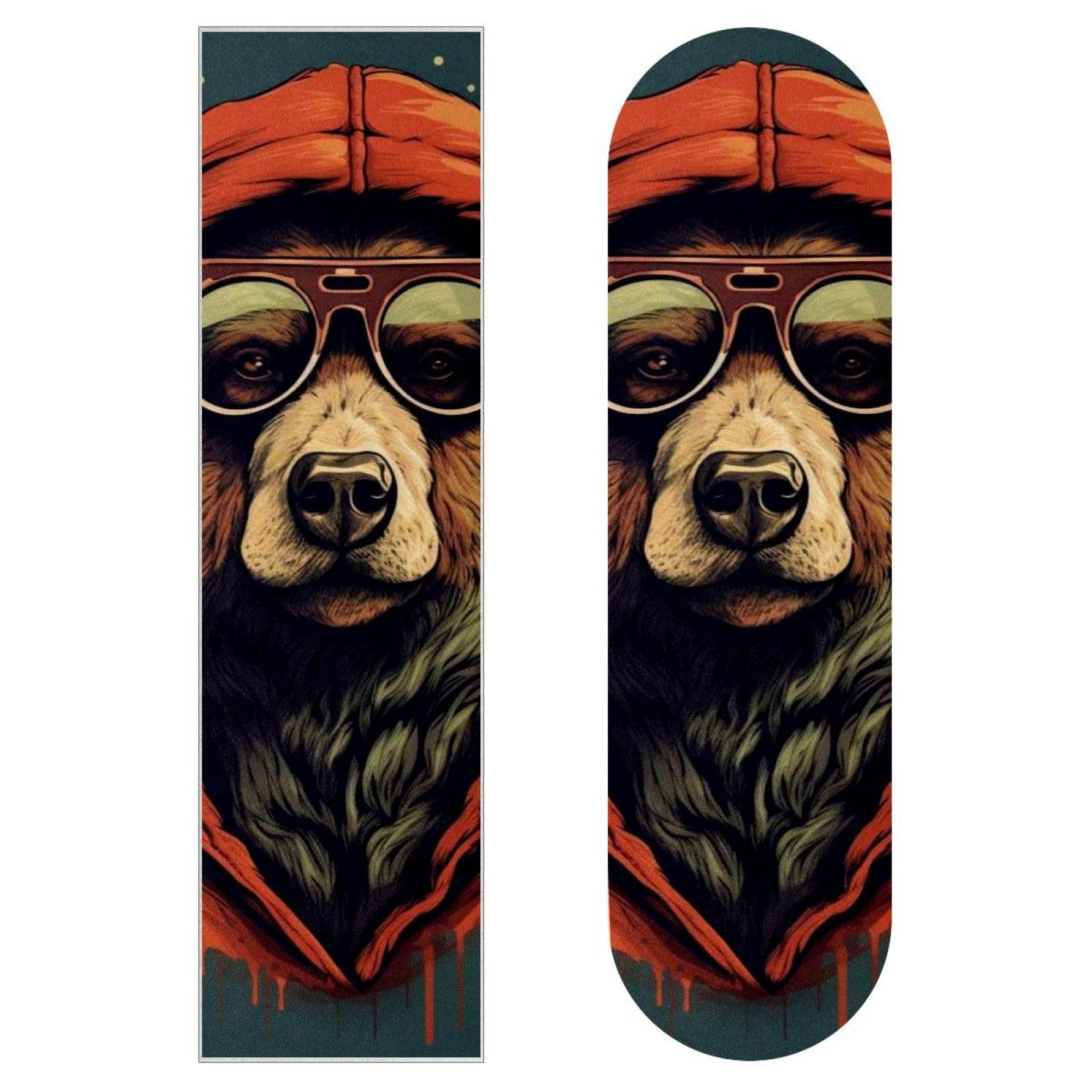 Bear Skateboard Grip Tape Set of 2 - Emery Surface PVC Backing 8.8x32 ...