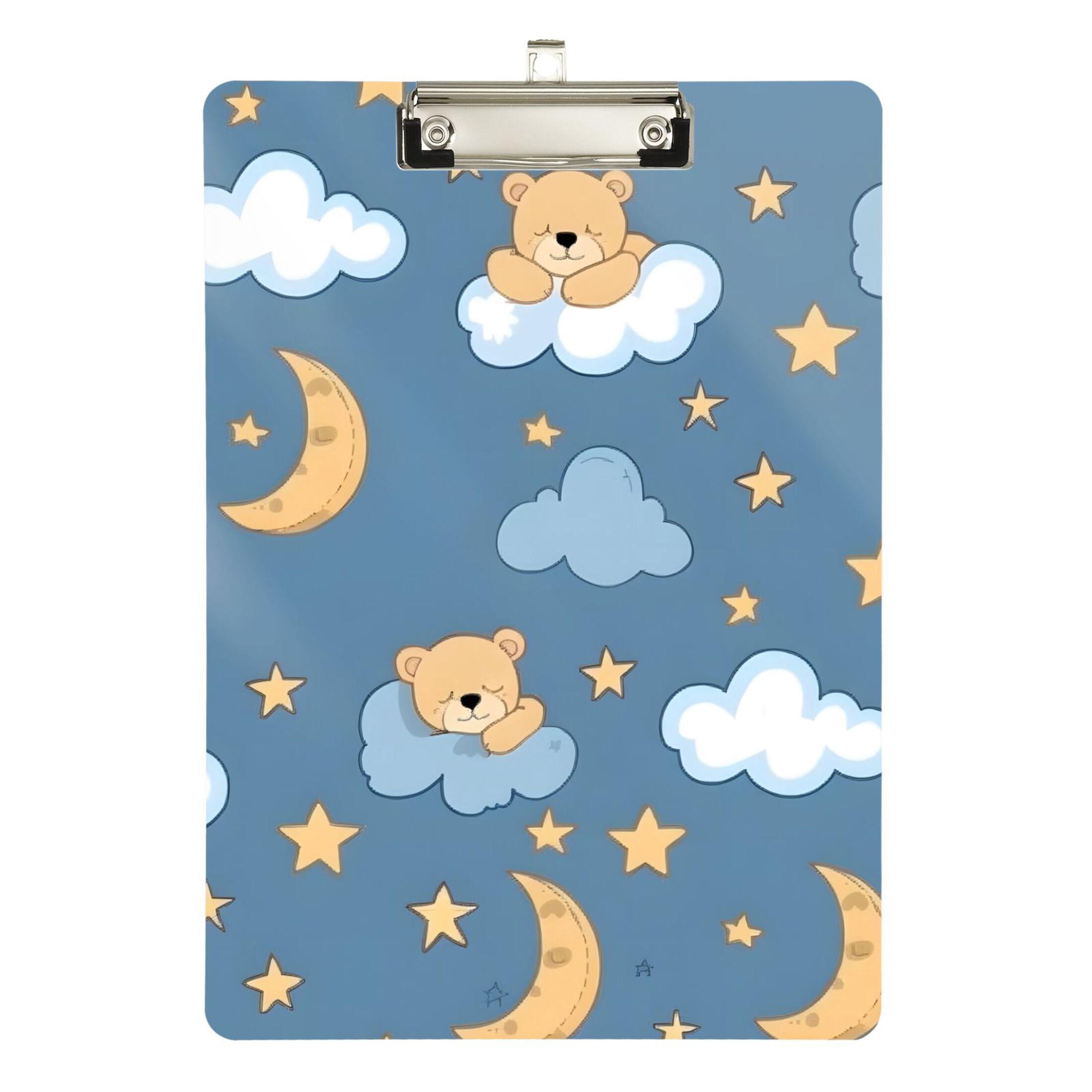 Bear Sleeping on Clouds Moon Stars Acrylic Clipboard Drawing Board ...