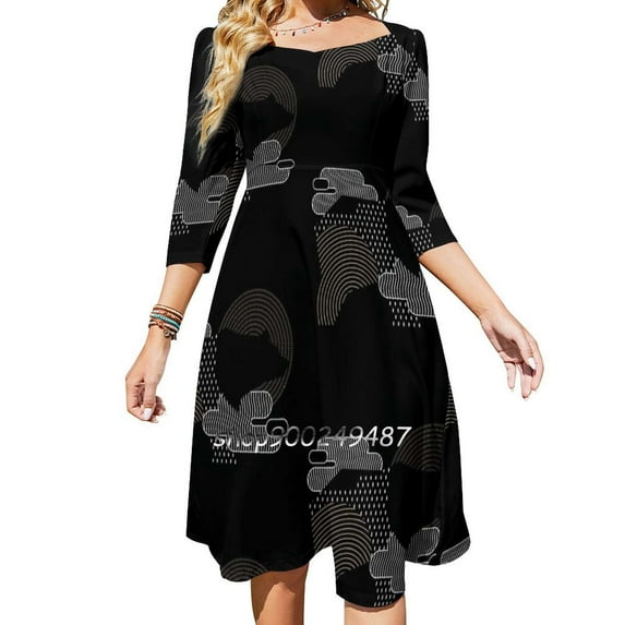 Bear Square Neck Dress New Plus Size Elegant Women Waist Tight Dress ...