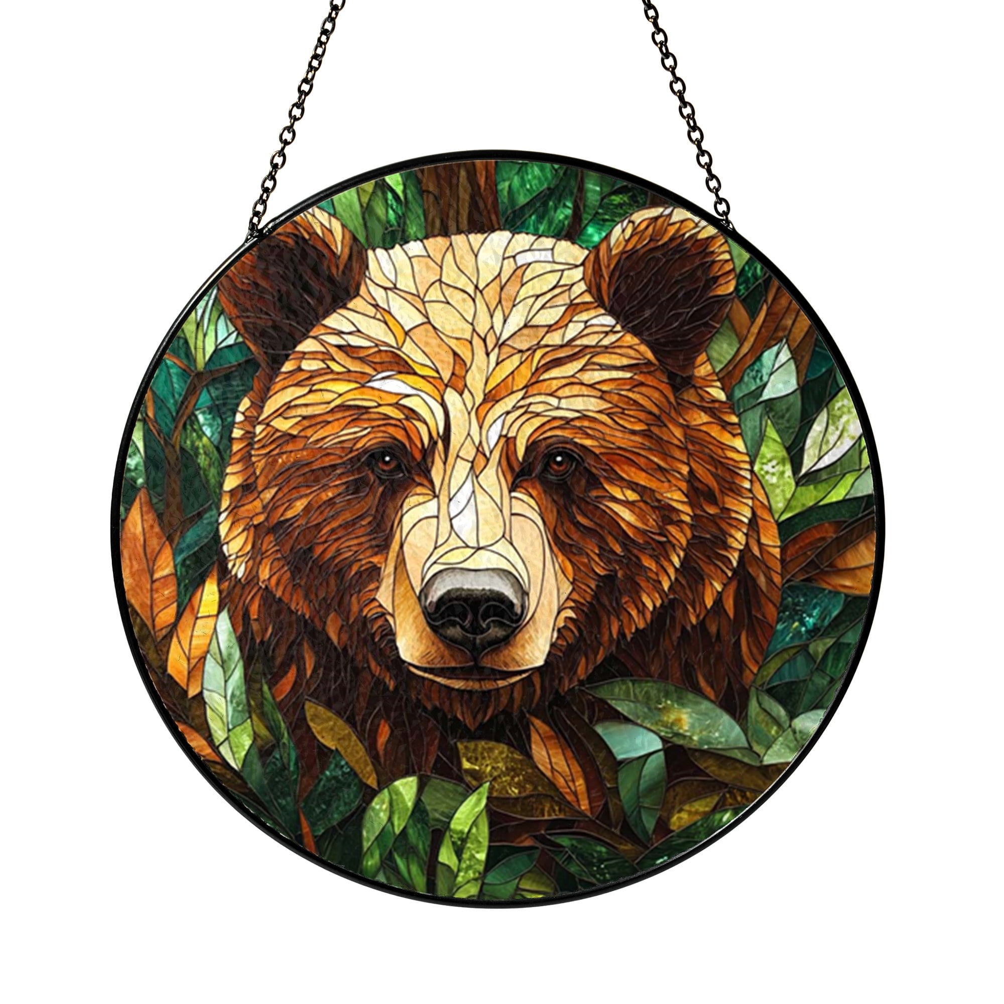 Bear Stained Glass Suncatcher – Woodland Decorative Window Art ...
