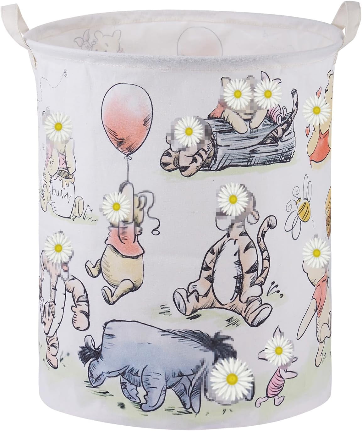 Bear Storage Basket,Nursery Large Hamper Canvas Laundry Basket Foldable ...