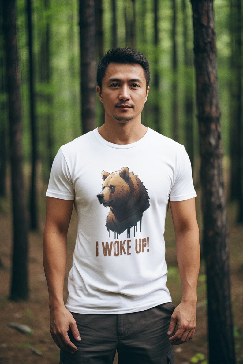 Bear T-shirt, Men's Bear Shirt, Men's Graphic Tee, Bear Gifts, Nature ...