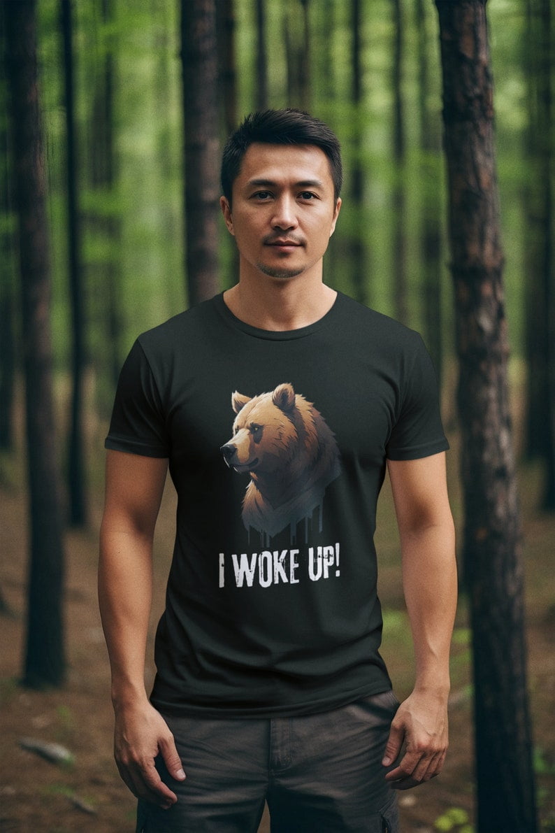 Bear T-shirt, Men's Bear Shirt, Men's Graphic Tee, Bear Gifts, Nature ...