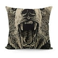 Bear Throw Pillow Covers, Isolated Roaring Bear Home Decor for Sofa Bed ...