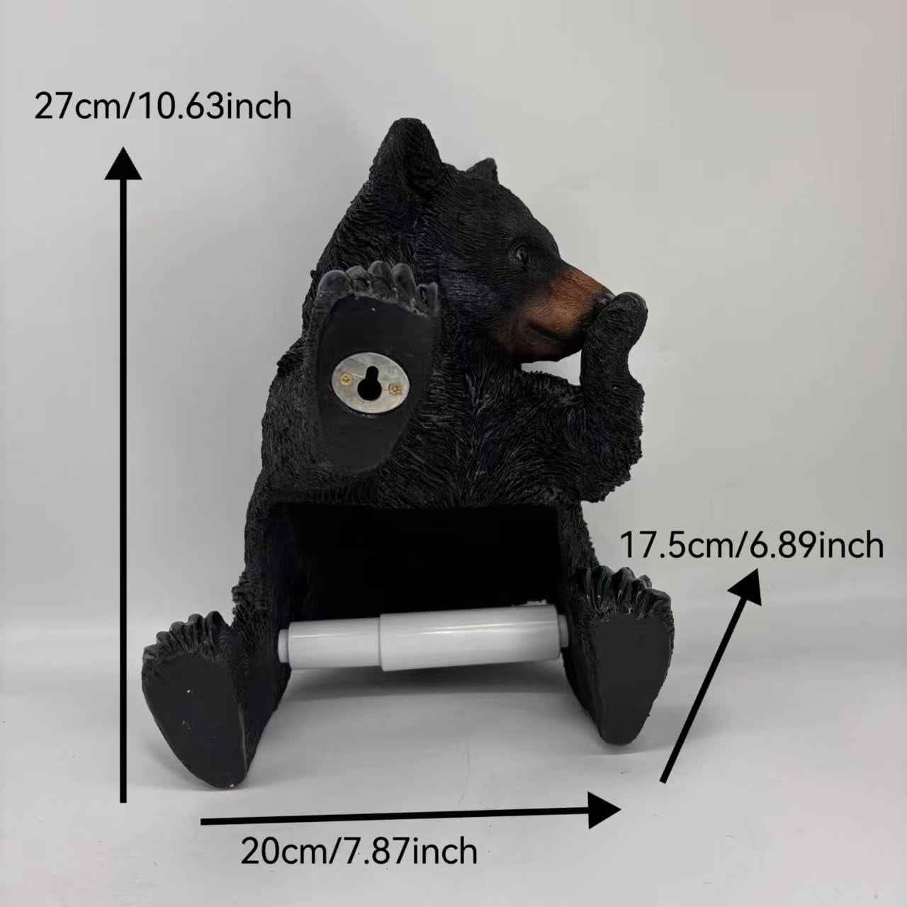 Bear Toilet Paper Holder, Bear Cub Tissue Holder Rack with Shelf ...