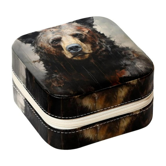 Bear Travel Portable Square Jewelry Stand, Earring Organizer, Ring ...