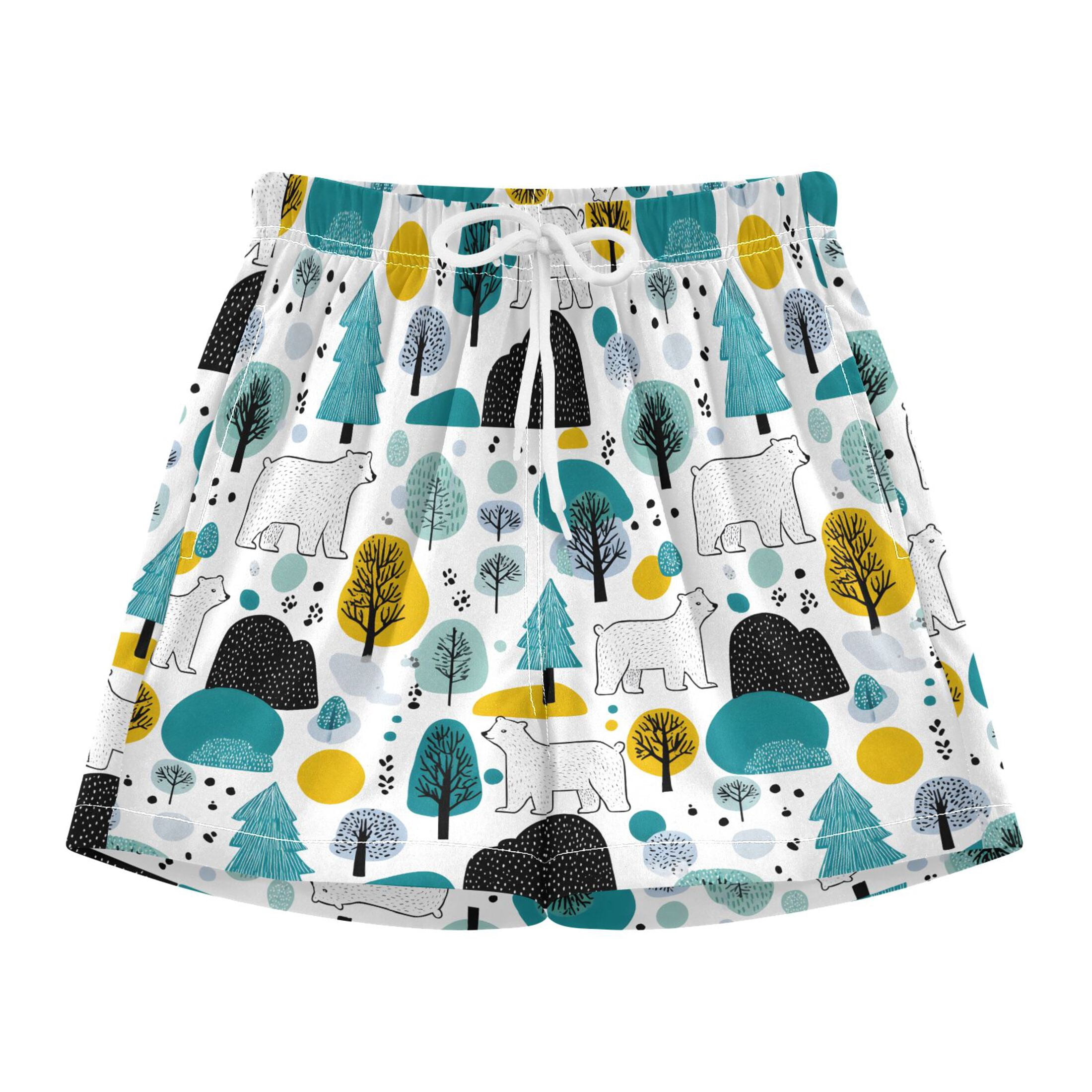 Bear Tree Swim Trunks Quick Drying Bathing Suit Summer Shorts Swimwear ...