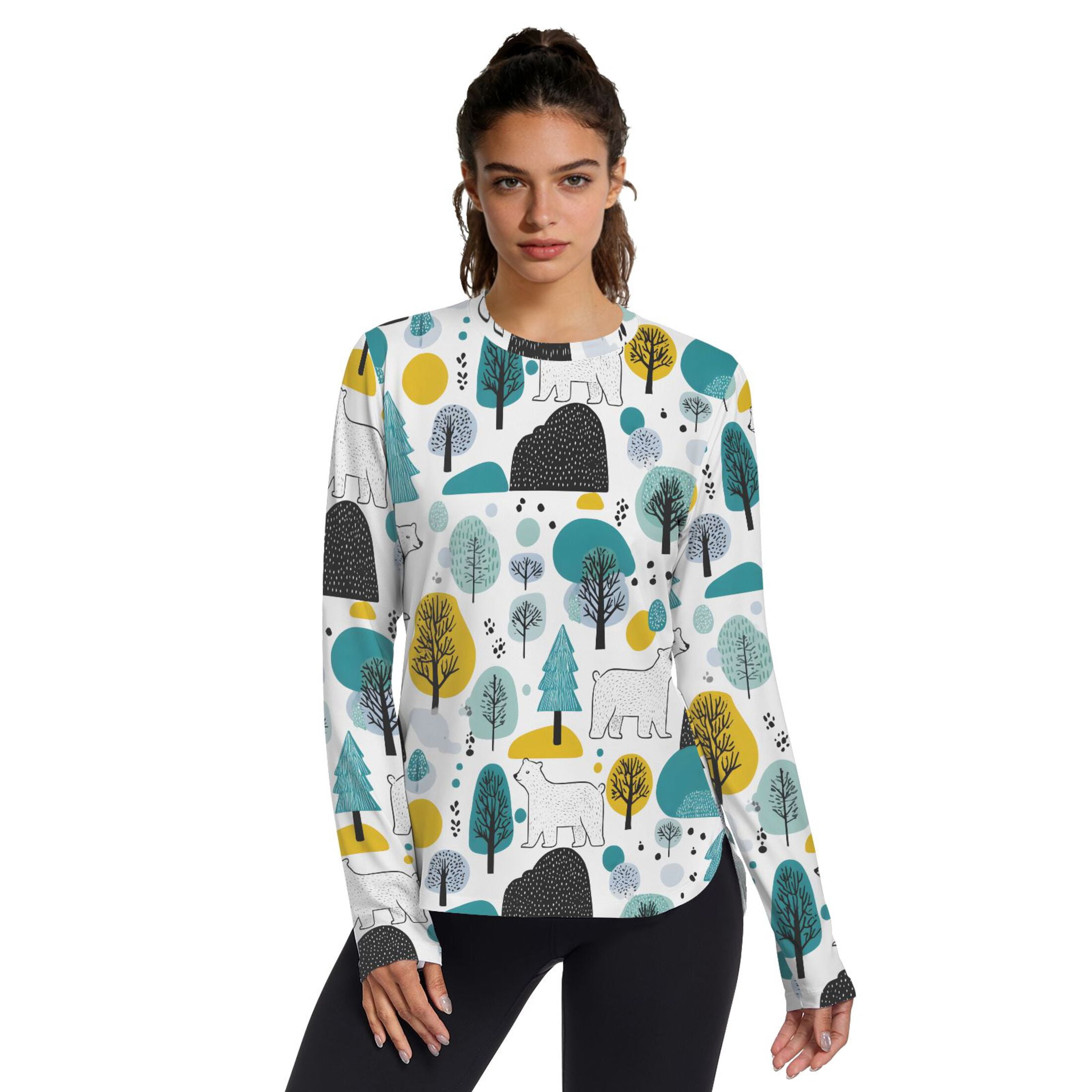 Bear Tree Women UPF 50+ UV Shirts Long Sleeve with Thumb Holes Workout ...