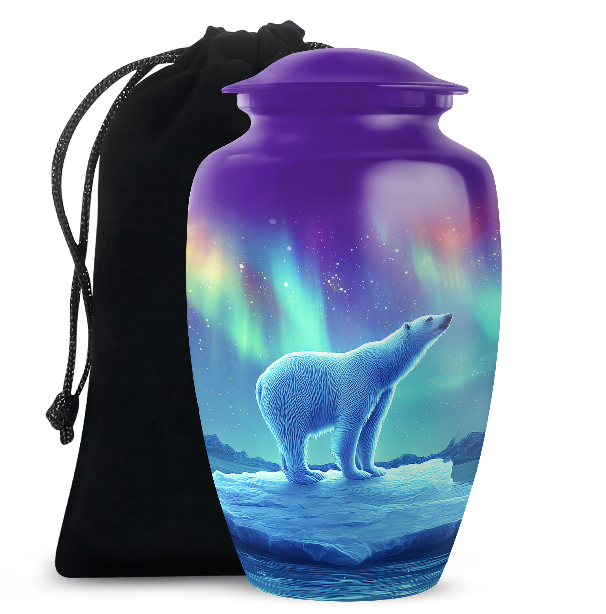 Bear Urn For Mom And Dad, Purple Urn For Adult Male, Large 10-inch ...