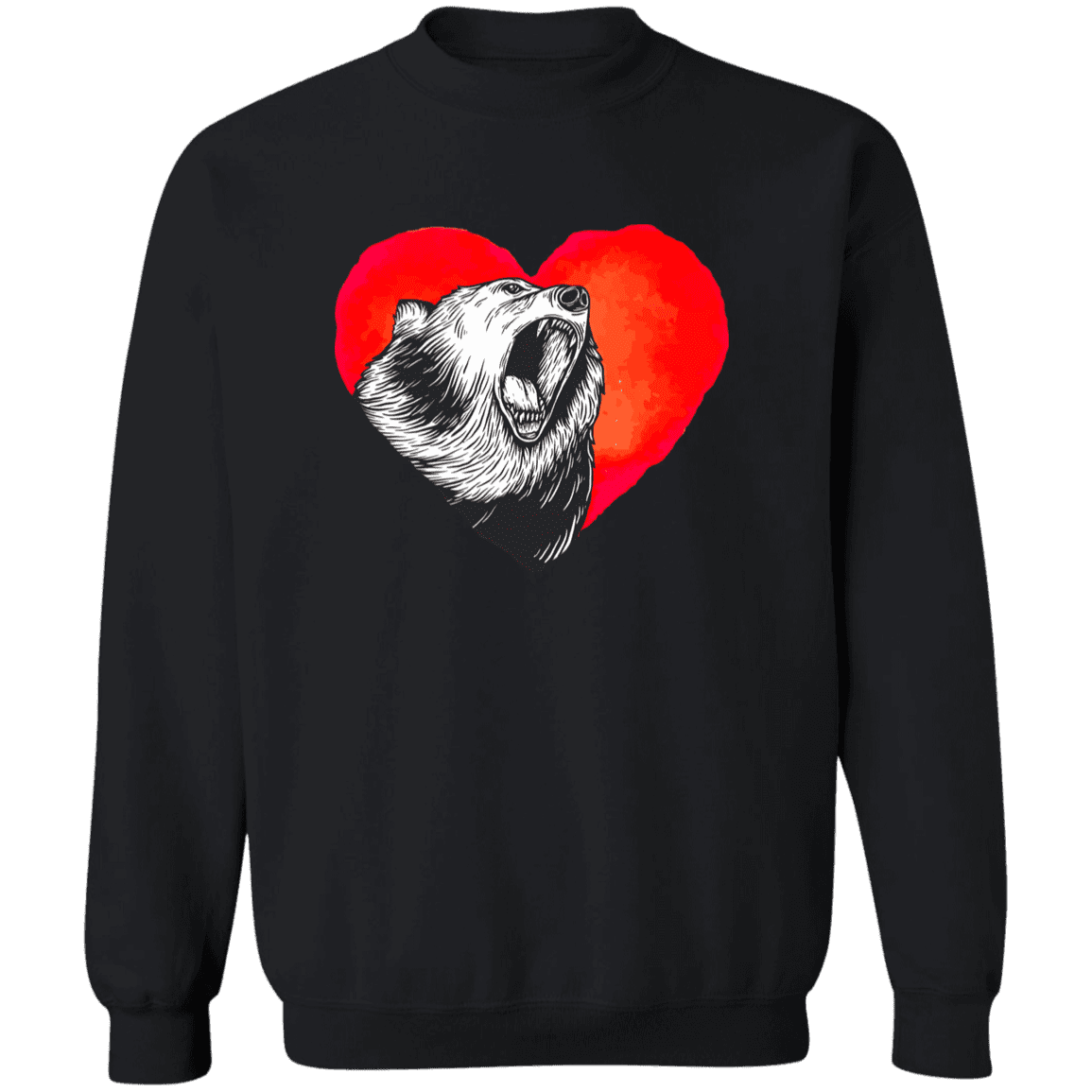 Bear Valentine Heart For Animal Lovers Crewneck Pullover Sweatshirt ...