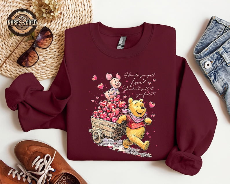 Bear Valentines Day How Do You Spell Love Disney Trip Sweatshirt All ...