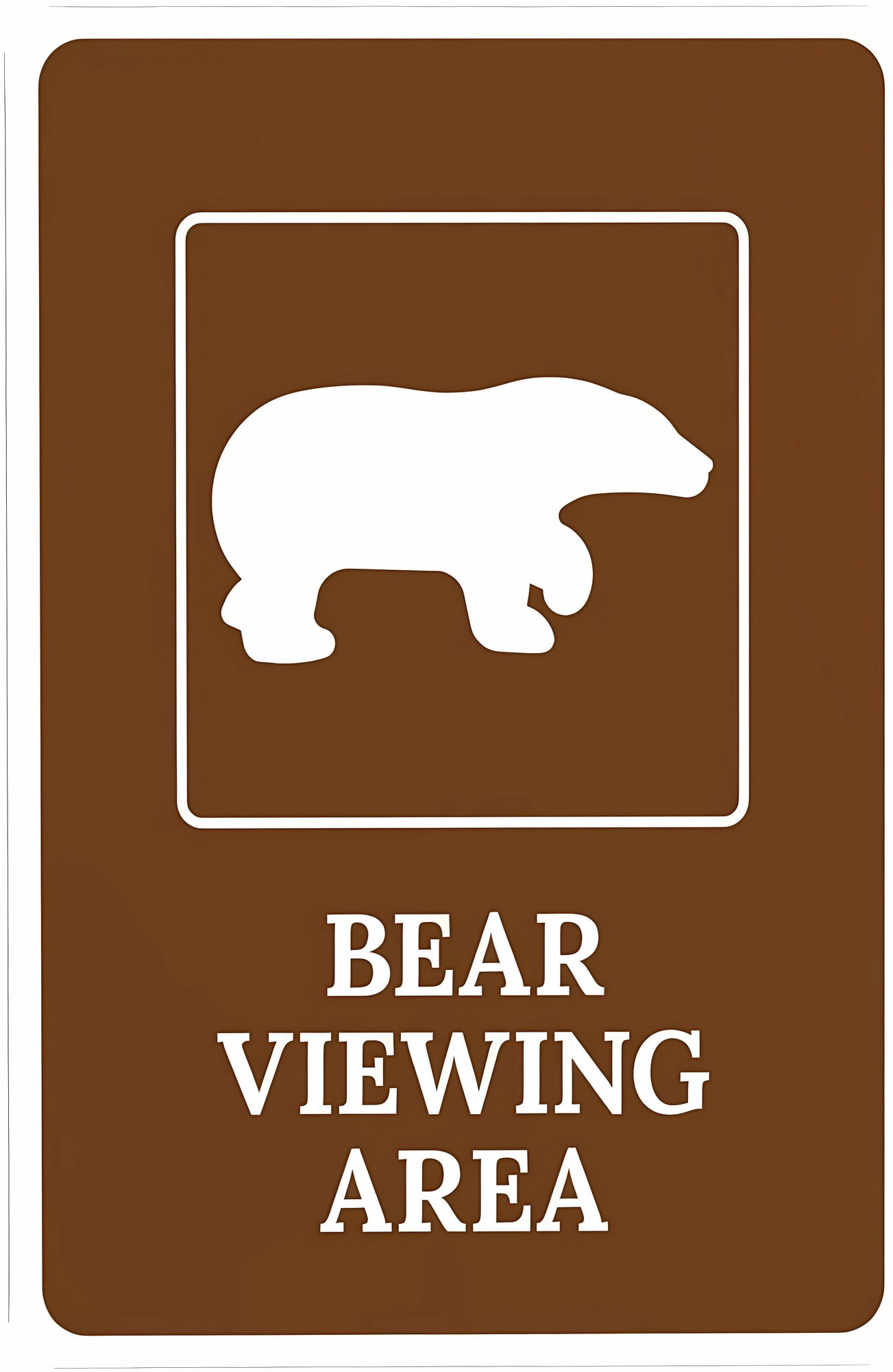 Bear Viewing Area 8"x12" Warning Sign, With Graphic, Guide Security ...