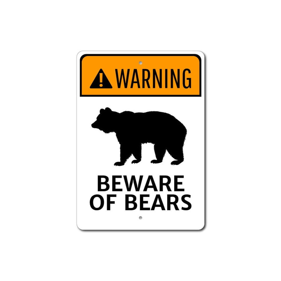 Bear Warning Sign Beware of Bears Sign Bear Lover Sign Bear Metal Sign ...