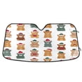 Bear Wearing Christmas Hats Repeating Pattern Windshield Sun Shade ...
