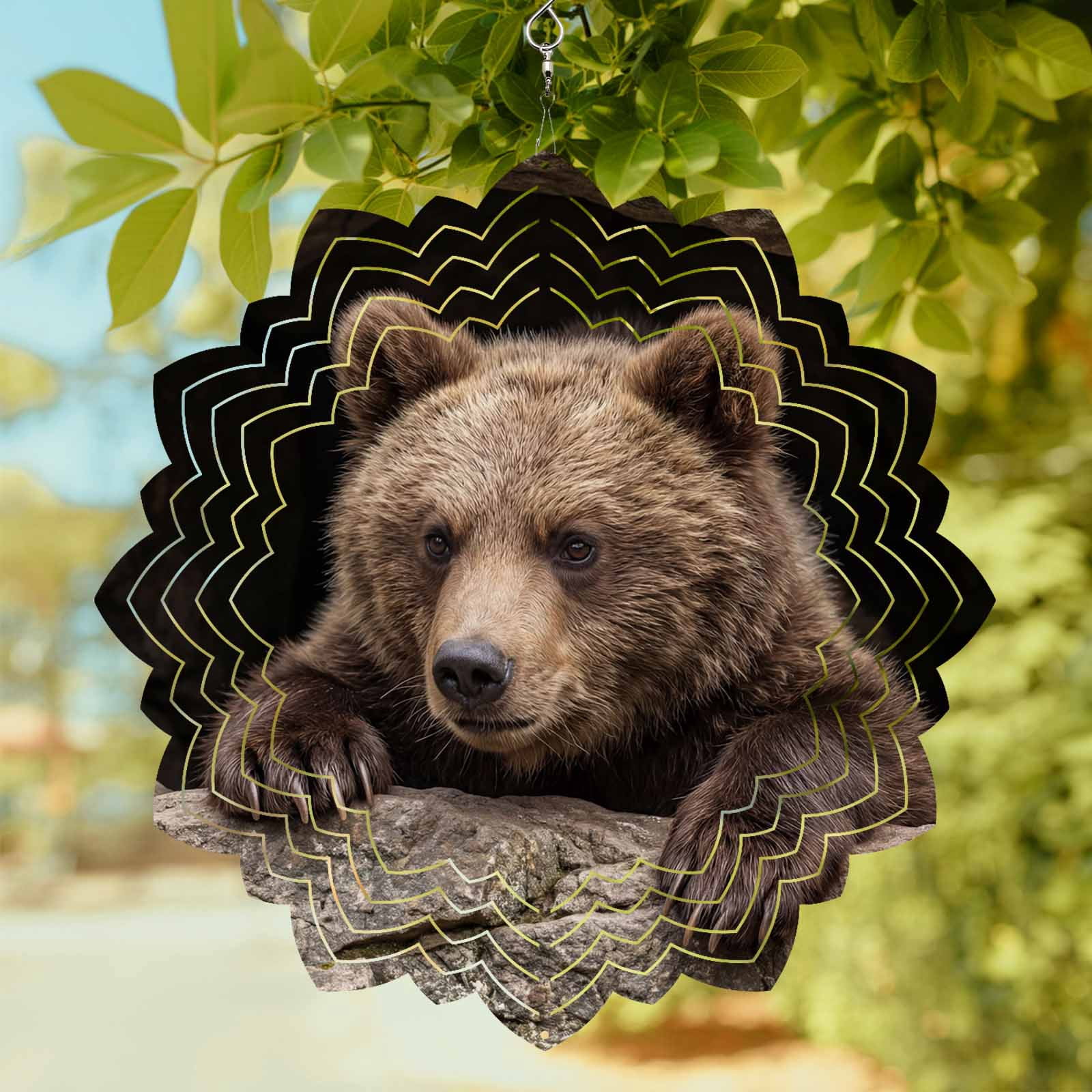 Bear Wind Spinner for Garden Yard 8In, Country Rustic Natural Forest ...