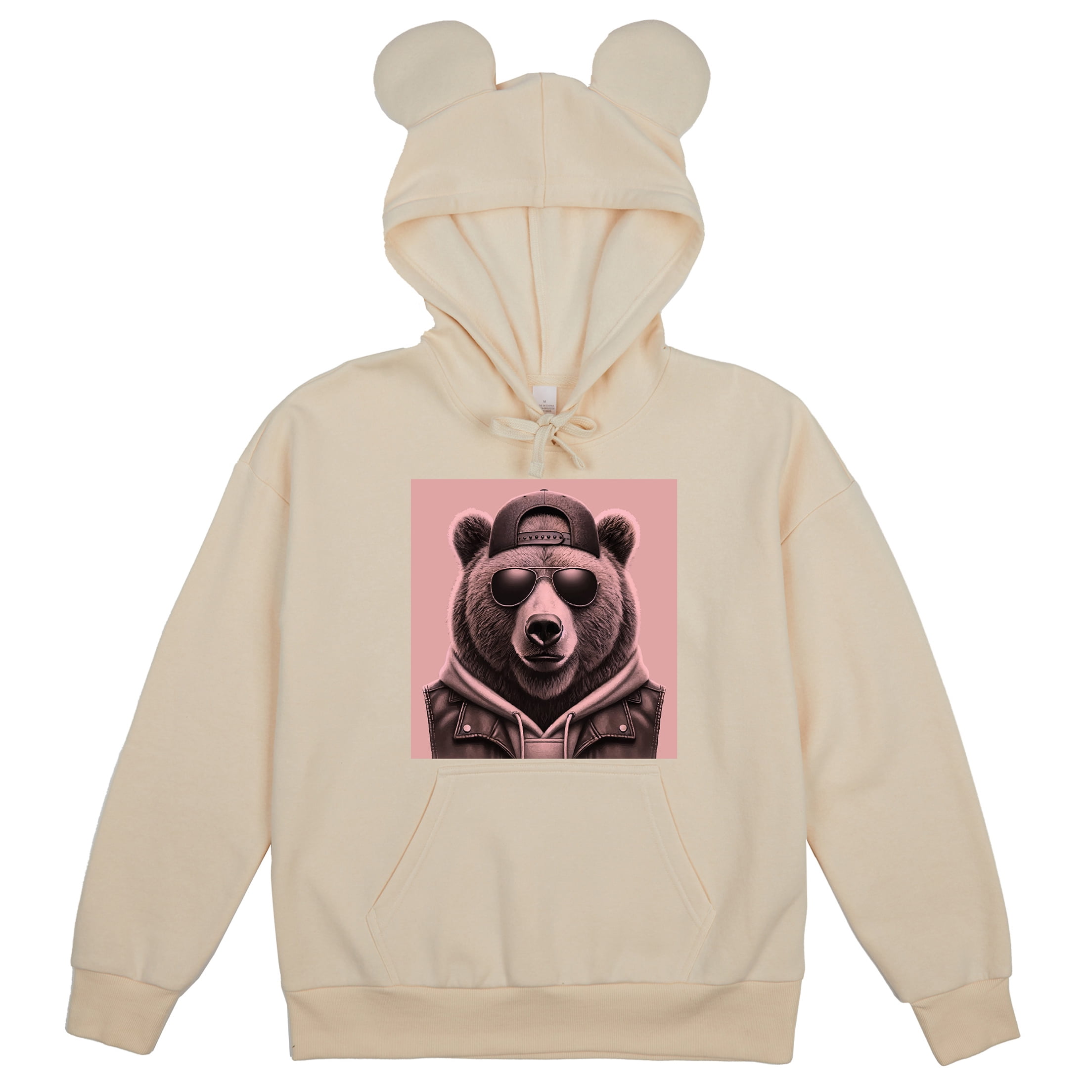 Bear With 3D Ears Adult Tofu Long Sleeve Cosplay Hoodie With 3D Ears ...