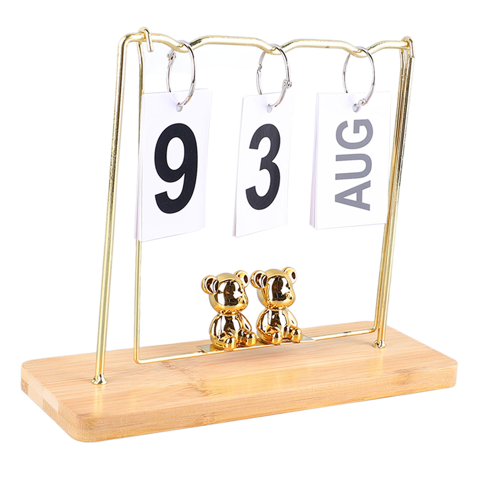 Bear Wooden Flip Calendar Daily Flip Calendar Reusable Perpetual ...