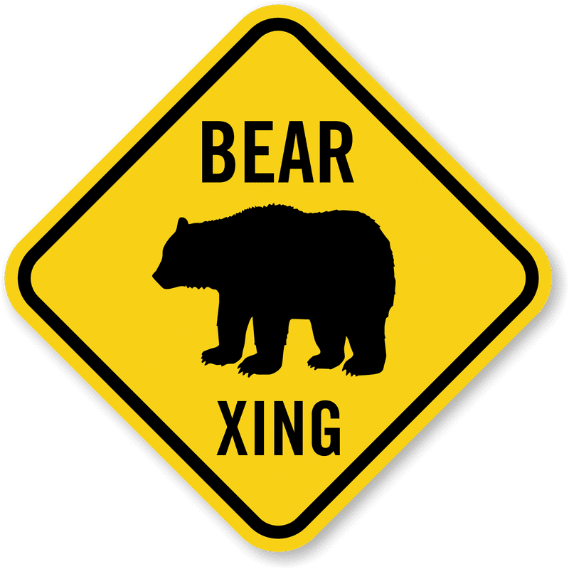 Bear Xing Animal Crossing Sign Outdoor Signs Aluminum 12 Inch Uv Ink ...