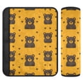 Bear Yellow Pattern Car Seat Belt Covers 2 Pack Soft Flannel Padded ...