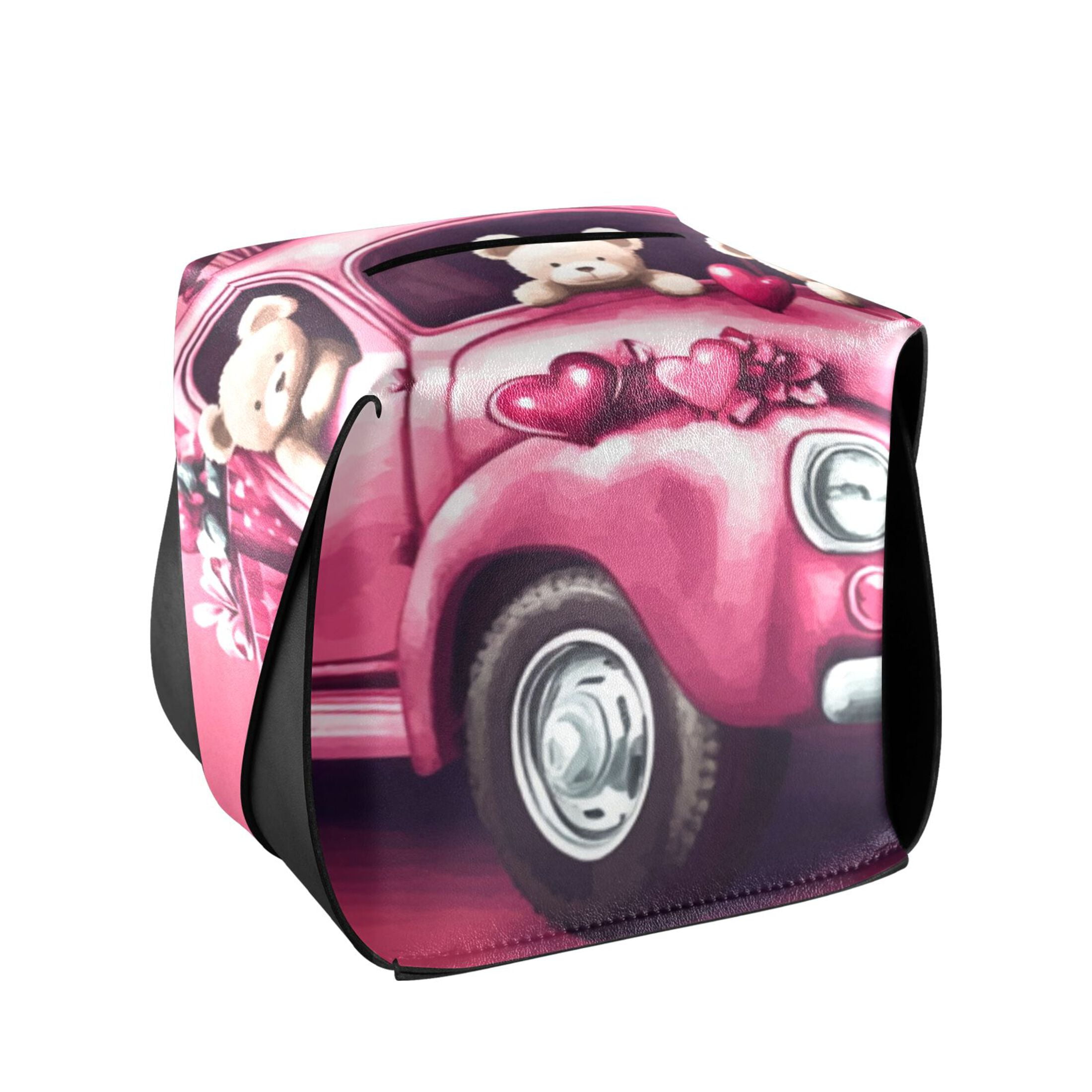 Bear and Balloon Tissue Box Cover Leather Square Rectangle Tissue Box ...