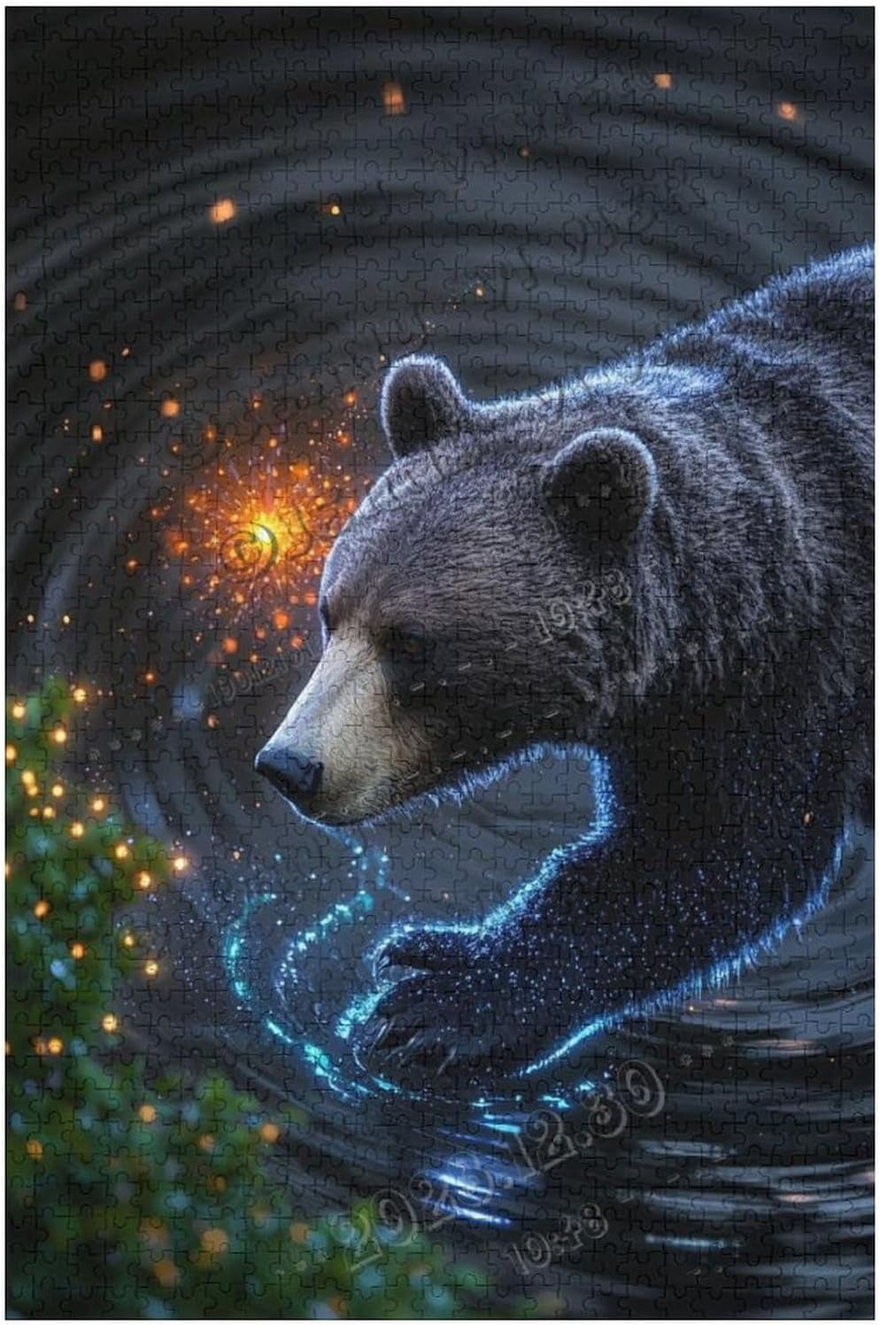Bear in Black Background 500 Piece Jigsaw Puzzle for Adults ...