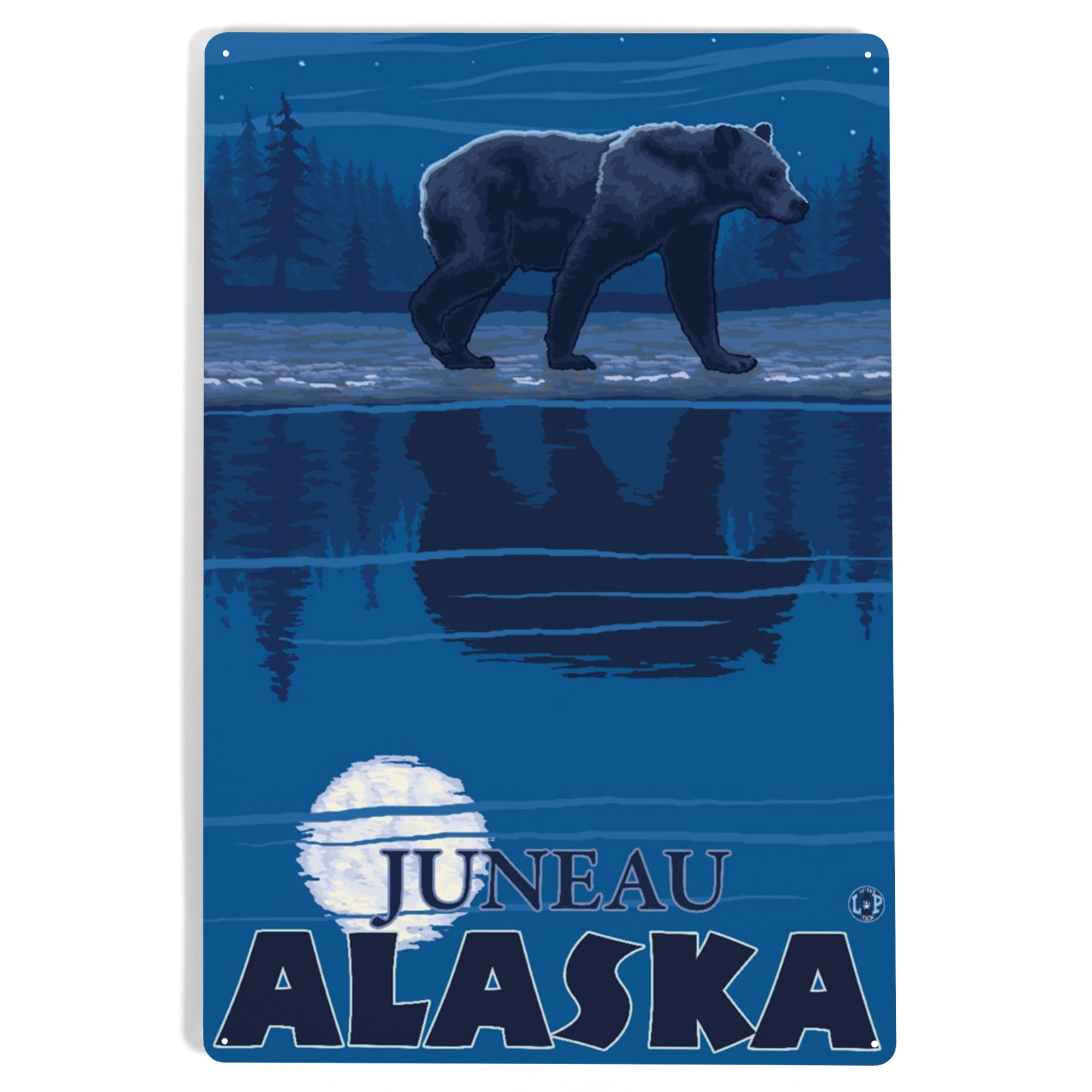 Bear in Moonlight, Juneau, Alaska (12x18 Aluminum Art, Indoor Outdoor ...