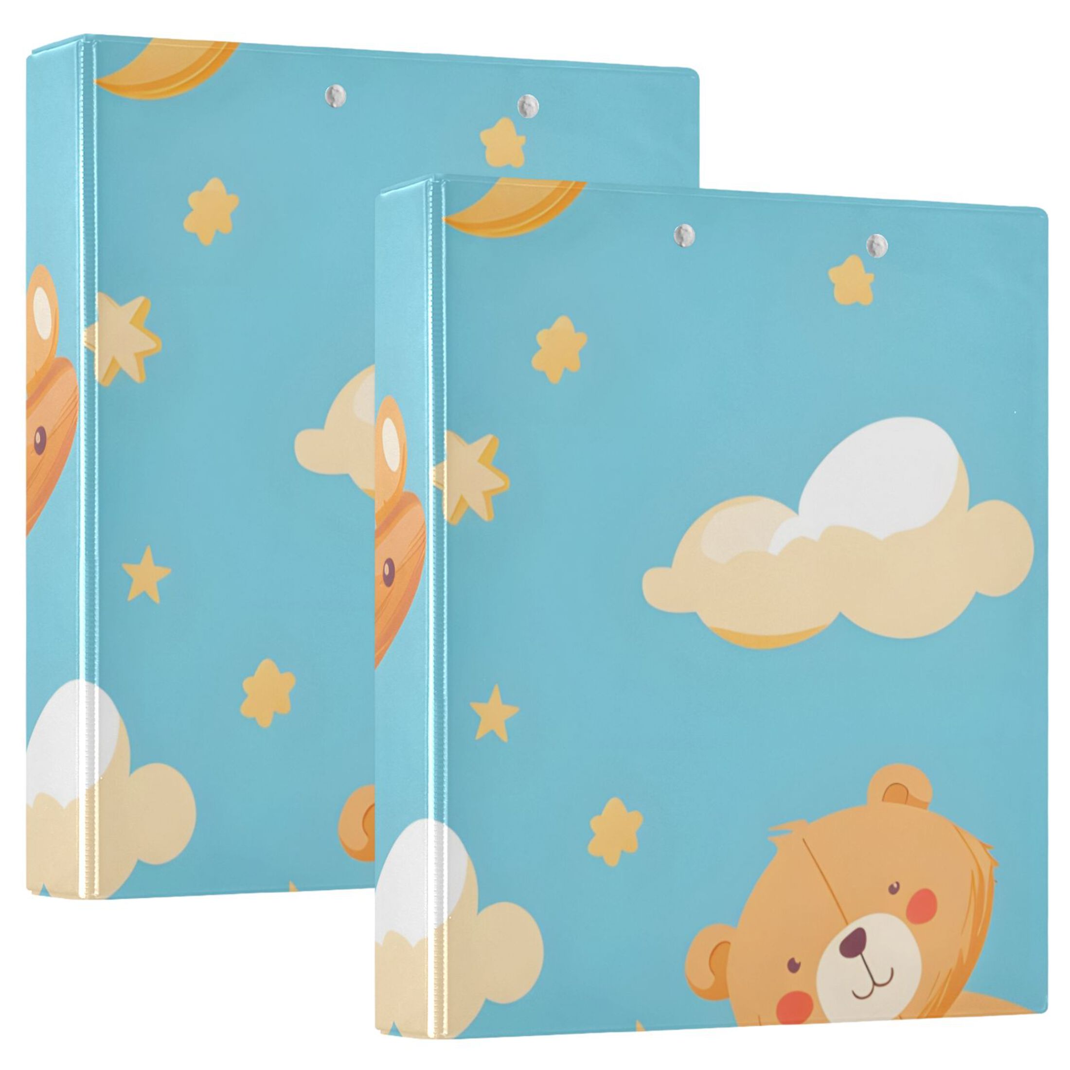 Bear in Sky 3 Ring Binders 1.5 inch Hardcover File Folders with ...