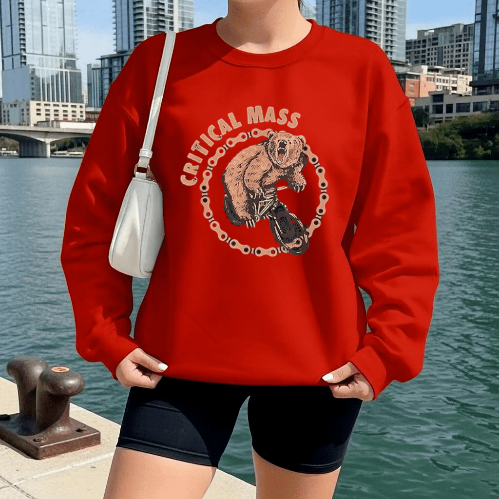 Bear on The Bike Fixie Critical Mass Cyclist Sweatshirt, for Men ...