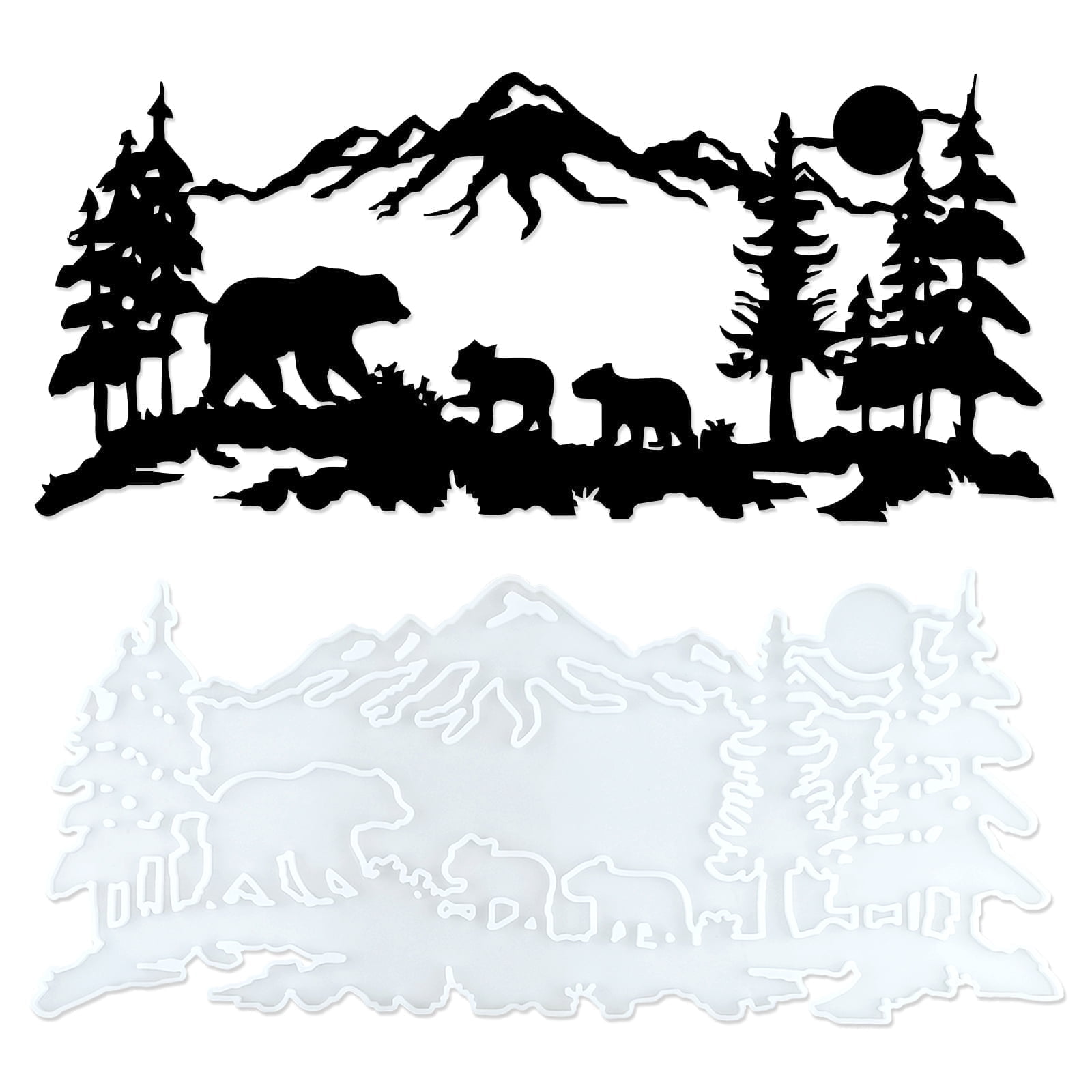 Bear's Family Epoxy Casting Mold for Wall Hanging Mount Decor, DIY Door ...